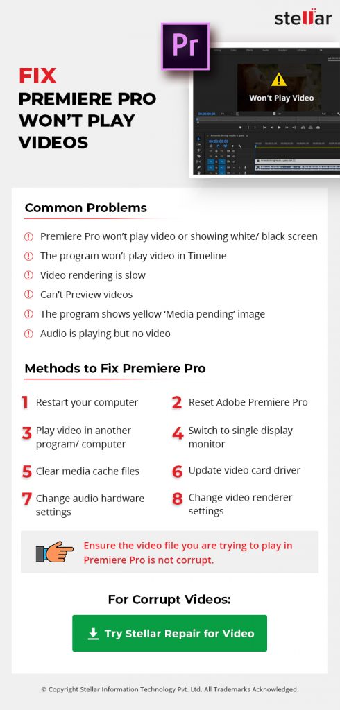 How to Fix Premiere Pro Won't Play Videos - Stellar
