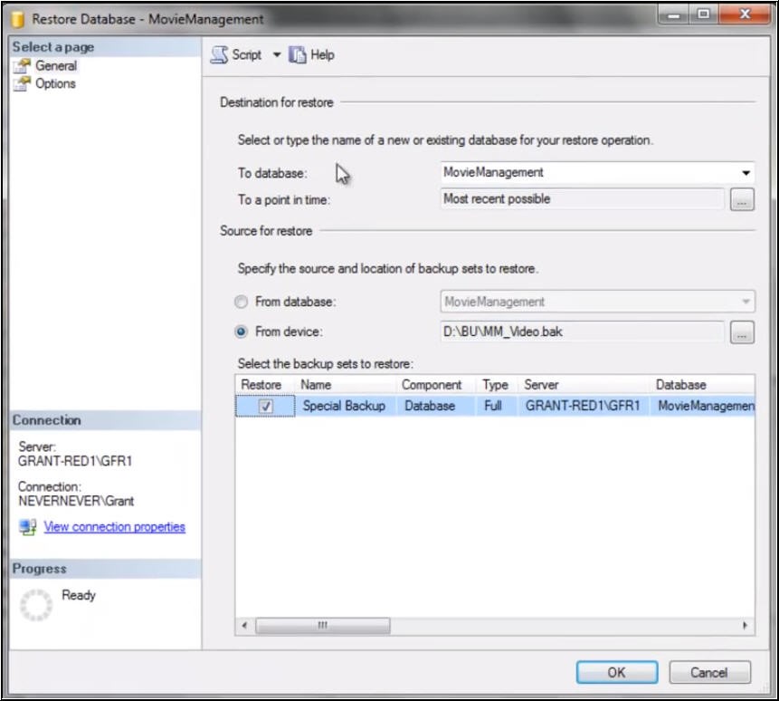 Restore Database In Sql Server 2014 From Bak File Step By Step