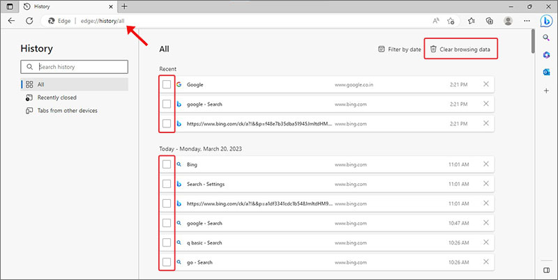 How To Clear Microsoft Edge Browsing History