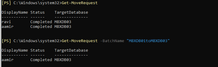 How To Get Mailbox Migration Status With Powershell
