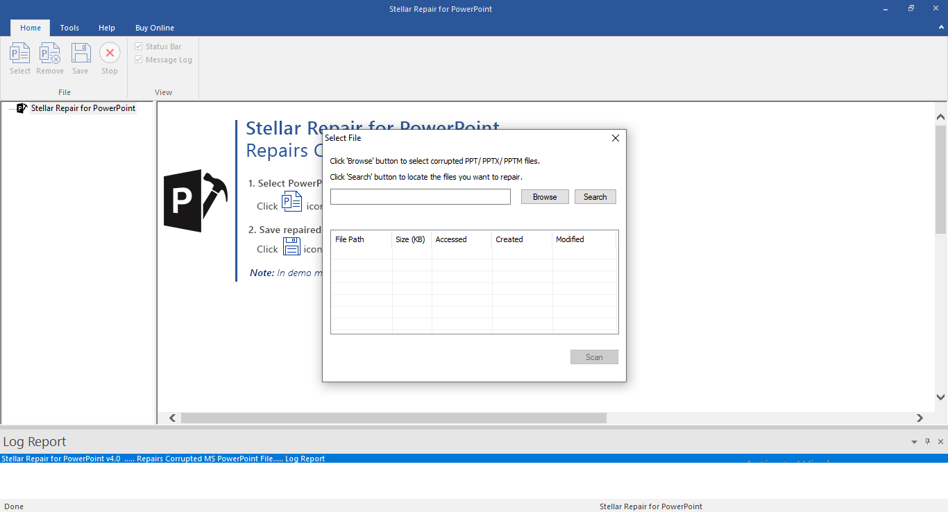 Screenshots : Stellar Phoenix Powerpoint Repair Screenshots : Stellar Phoenix Powerpoint Repair
